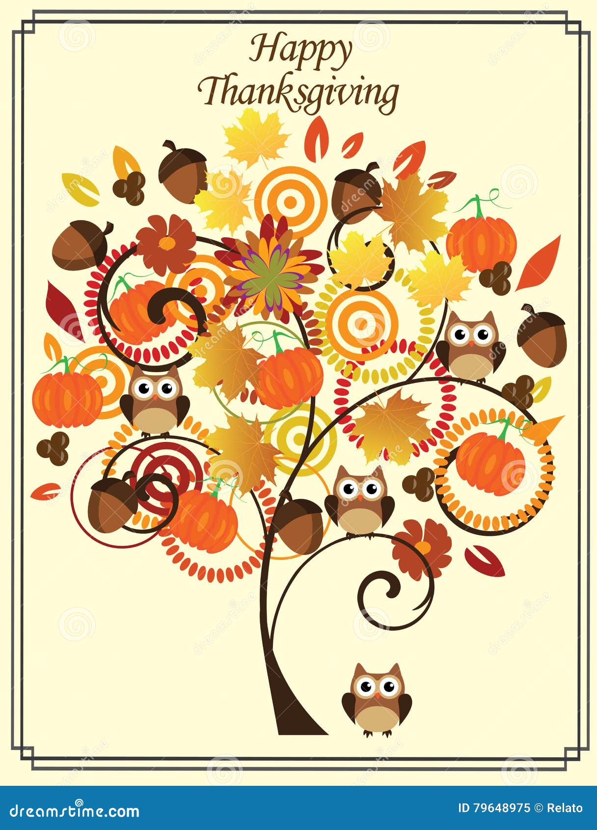 Vector Thanksgiving Day Tree Stock Vector - Illustration of season ...