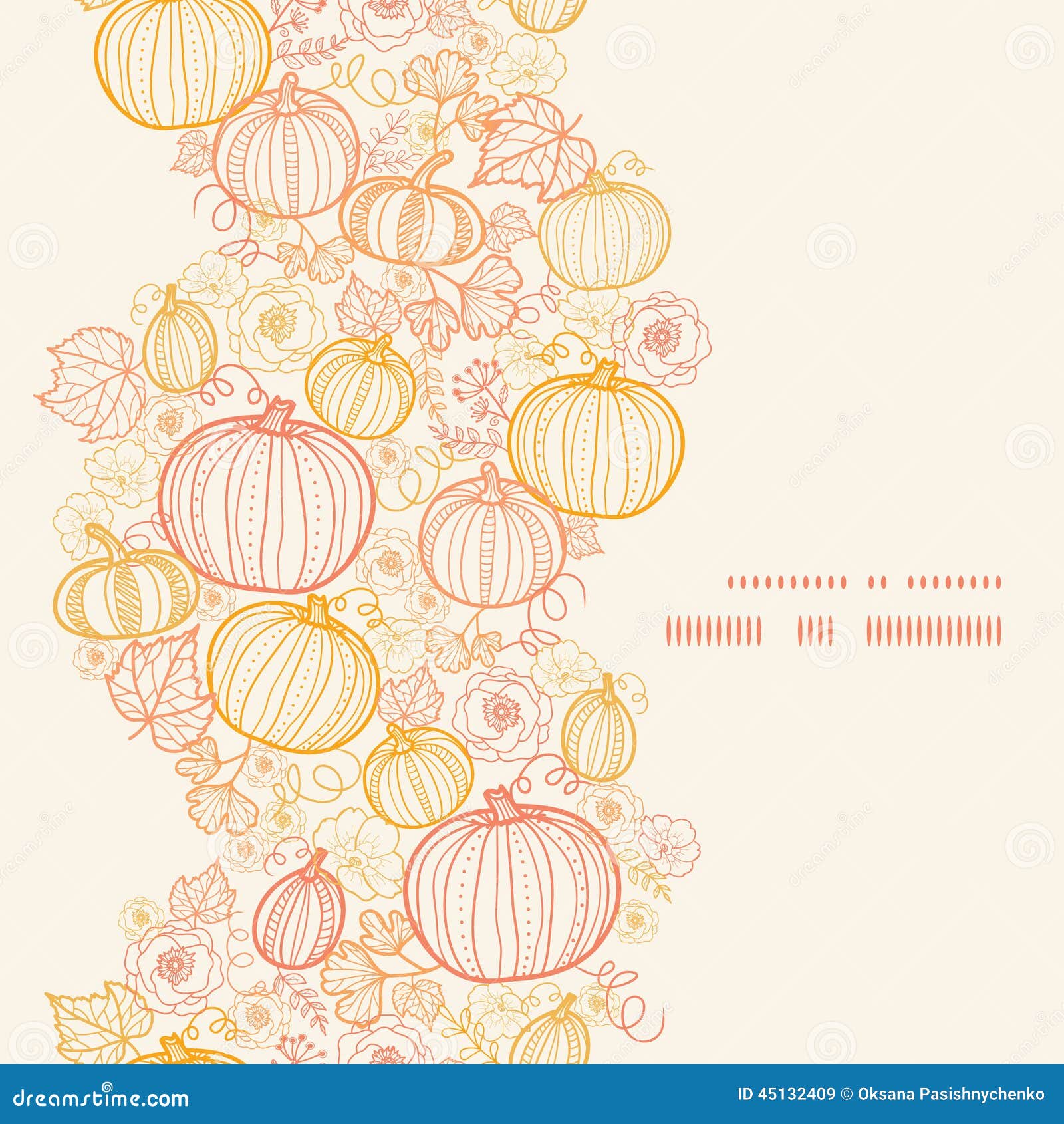 Vector Thanksgiving Line Art Pumkins Vertical Stock Vector ...