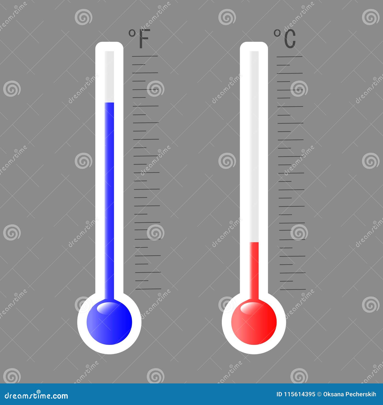 Vector Thermometer Shows Cold and Heat in Celsius and Fahrenheit Stock ... Vector Thermometer Shows Cold and Heat in Celsius and Fahrenheit Stock ...