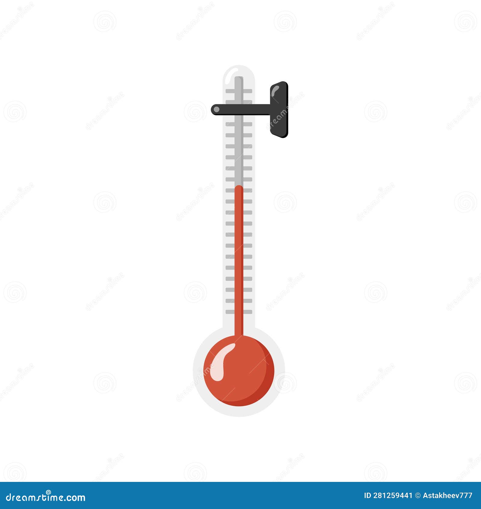 Vector Thermometer with Temperature Scale, Isolated on White Background ...