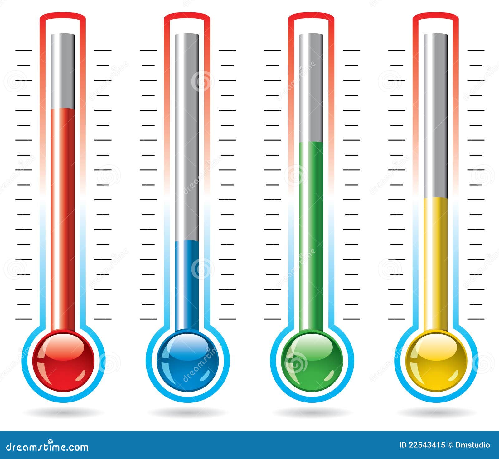 Vector thermometers stock vector. Illustration of meteorology - 22543415