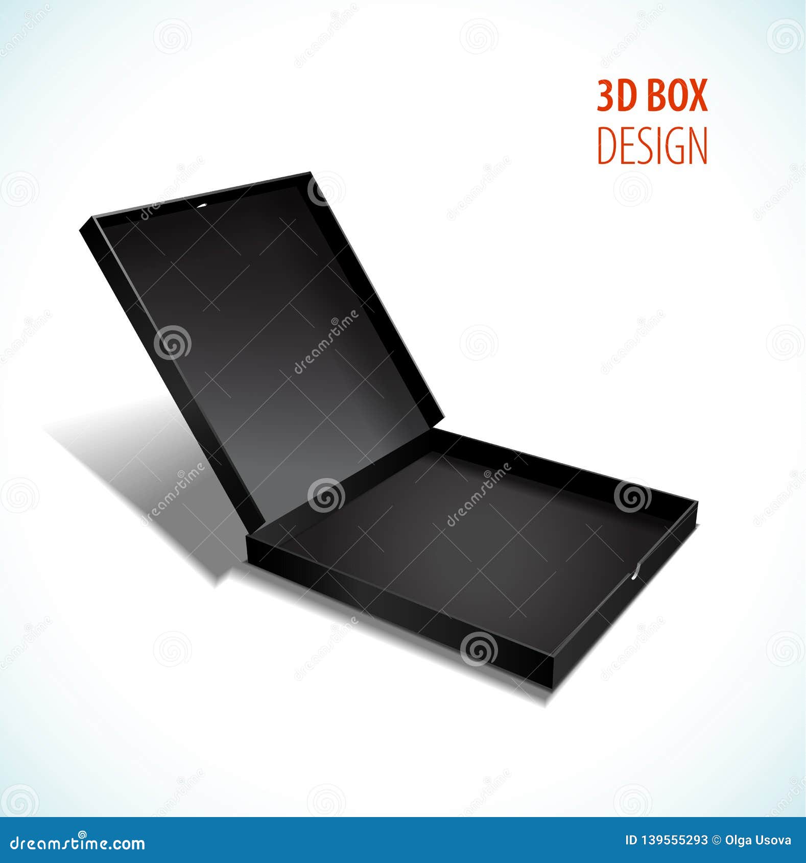Vector Thin Box with Open Lid. Vector Illustration. Stock Vector ...