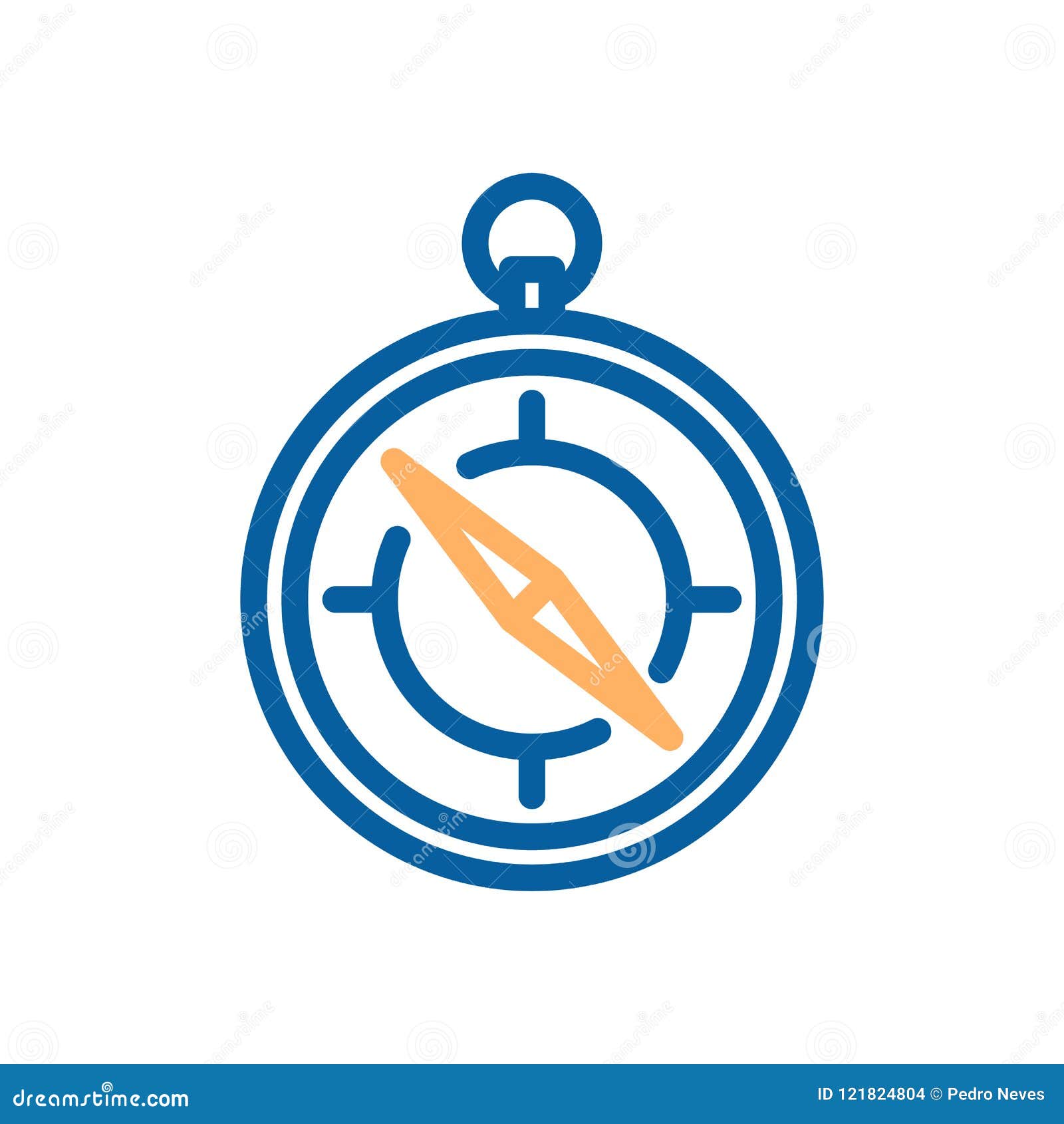Vector Thin Line Compass Icon. Traveling and Localization Object Vector ...