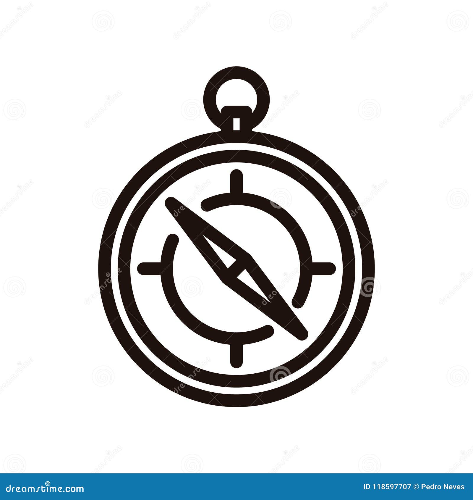 Vector Thin Line Compass Icon. Traveling and Localization Object Vector ...