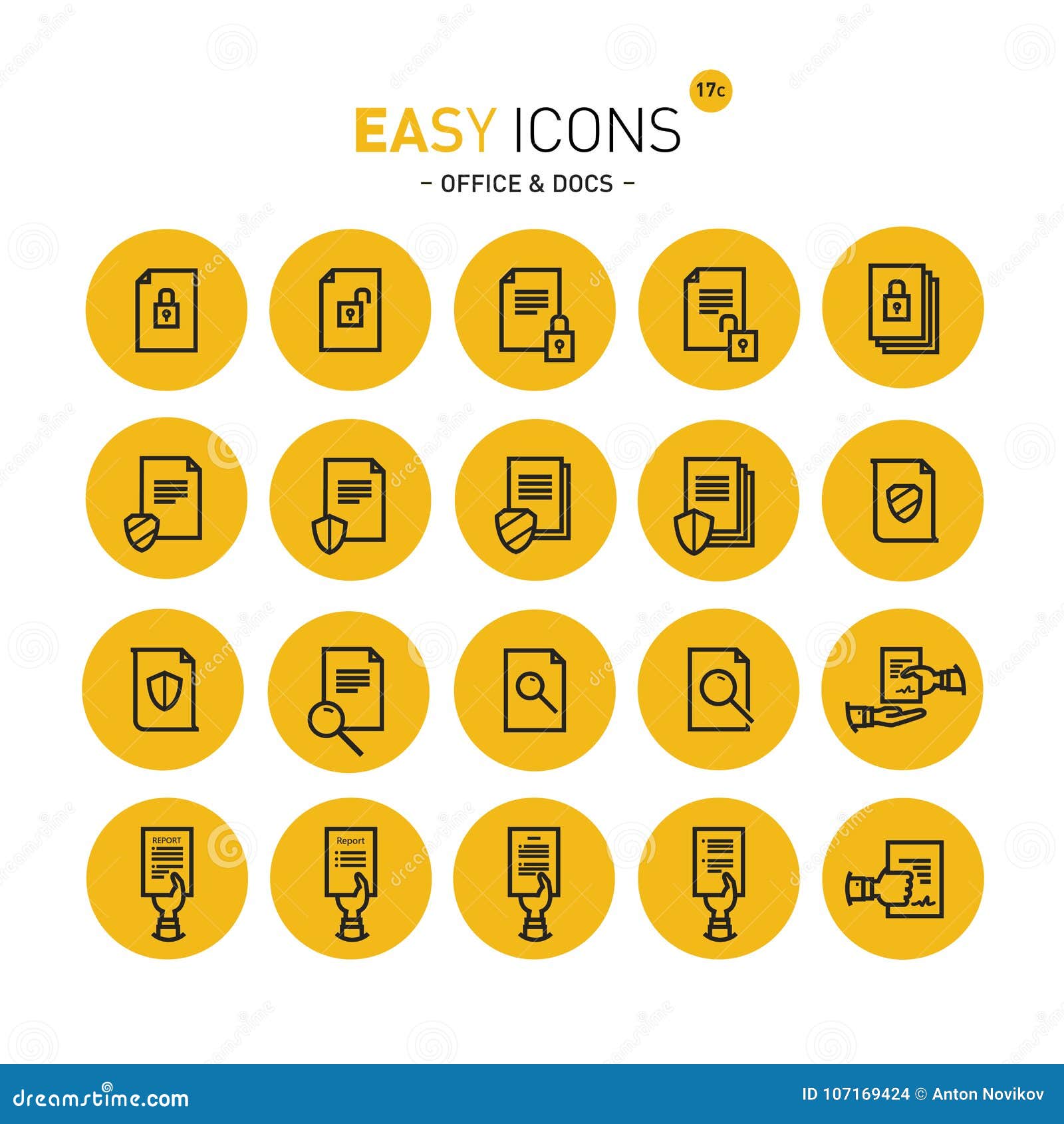 Easy icons 17c Docs stock vector. Illustration of documentation - 107169424