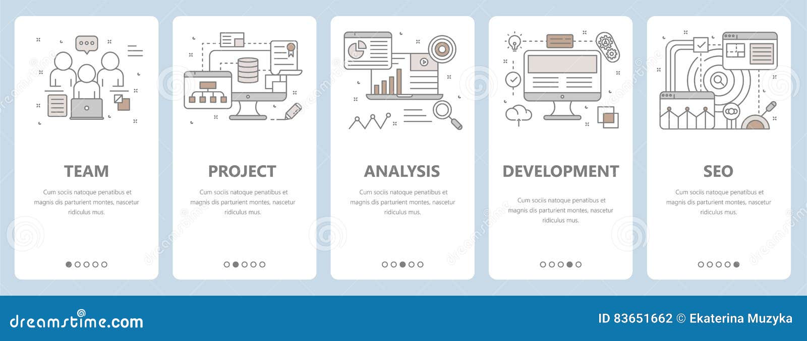 Vector Thin Line Flat Design, Web Development, Seo Concept Banners ...