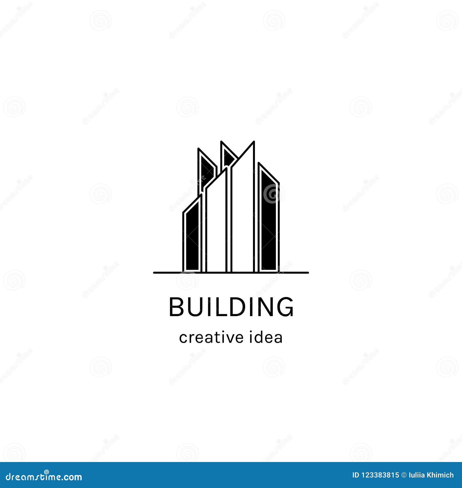 Vector Thin Line Icon, Construction Logo Template Illustration. Stock ...