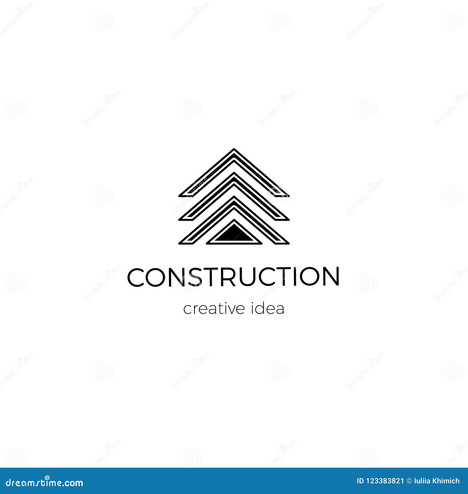 Vector Thin Line Icon, Construction Logo Template Illustration. Stock ...