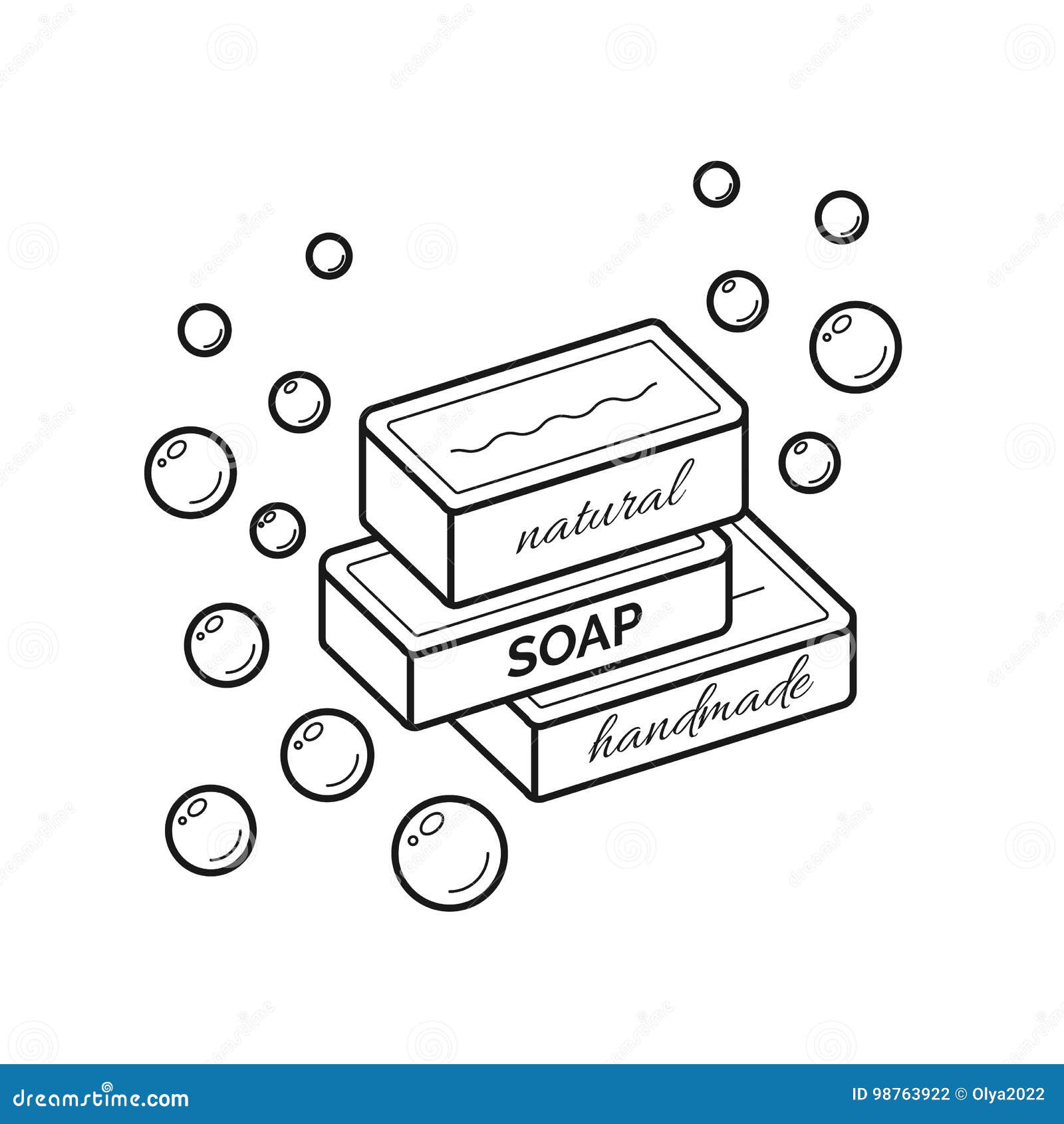 Vector Thin Line Icon of Natural Organic Handmade Soap Stock Vector ...