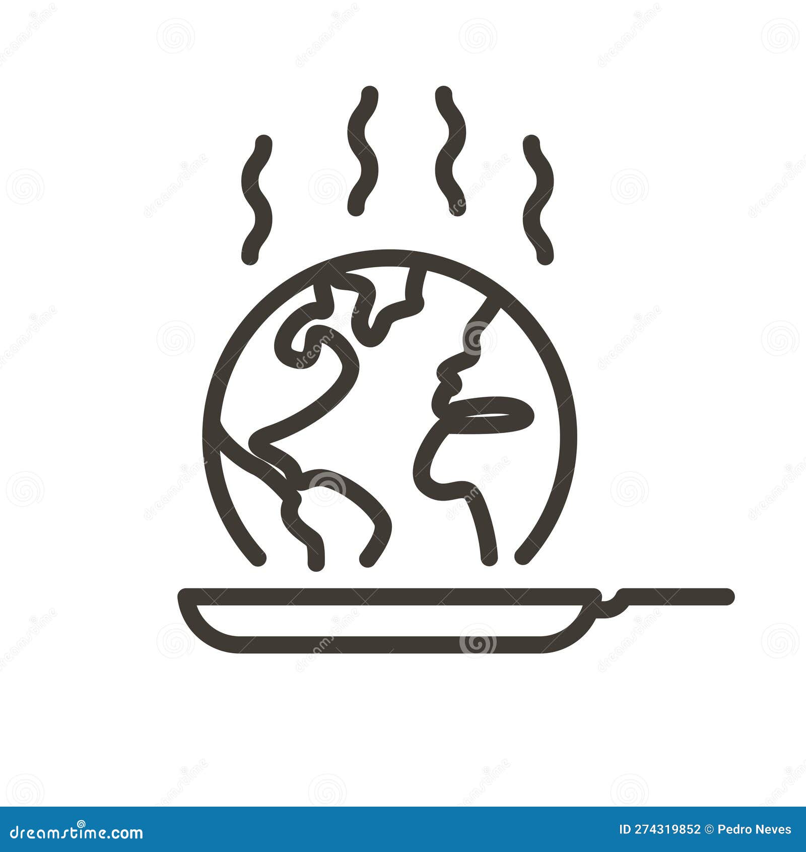 Vector Thin Line Icon Outline Linear Stroke Illustration Of A Globe