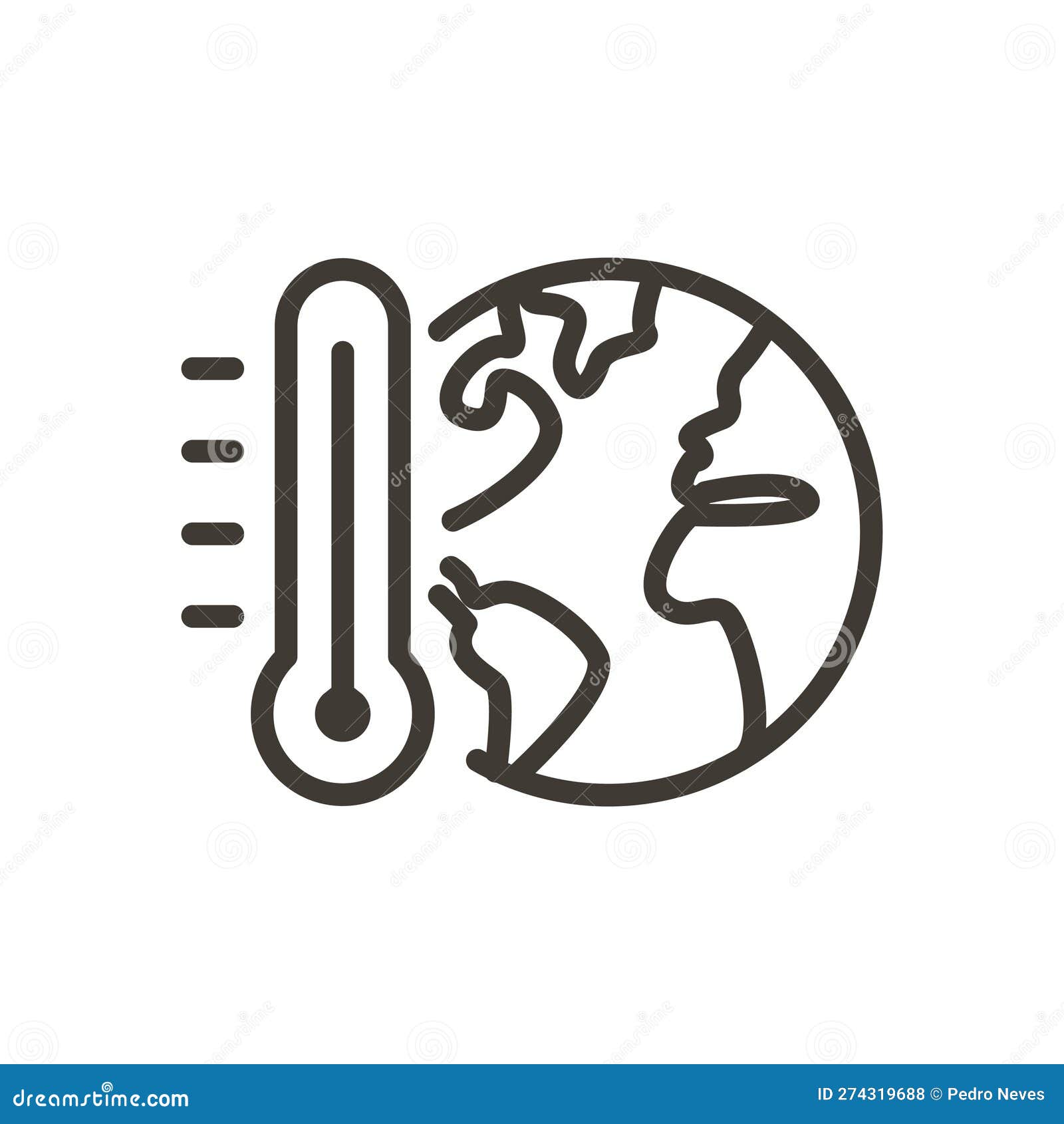 Vector Thin Line Icon Outline Linear Stroke Illustration of a Globe ...