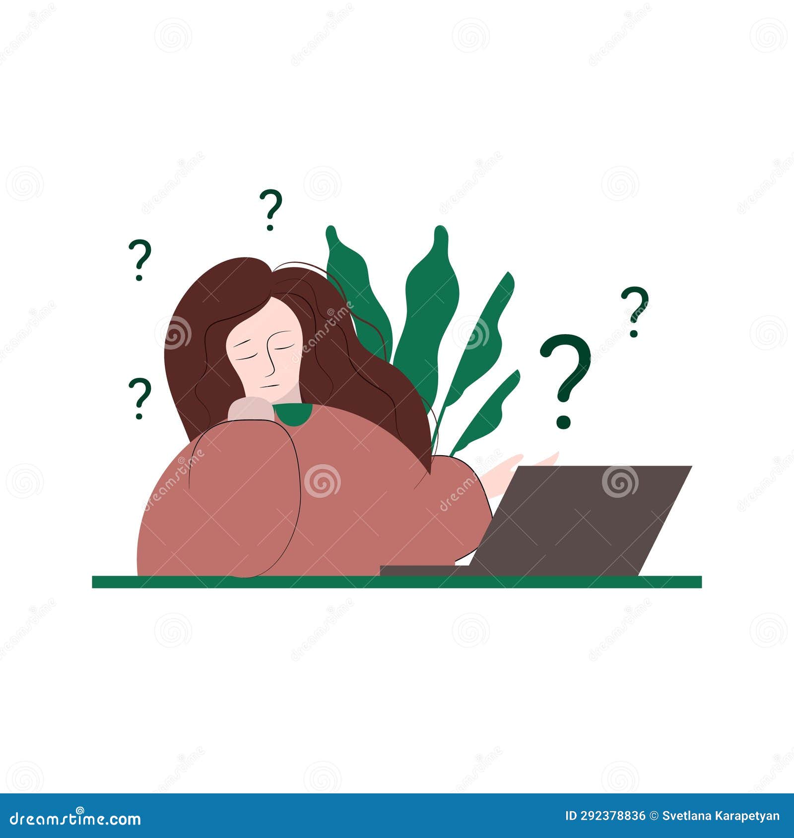 Vector Solving a Problem Person, Having a Question Stock Vector ...