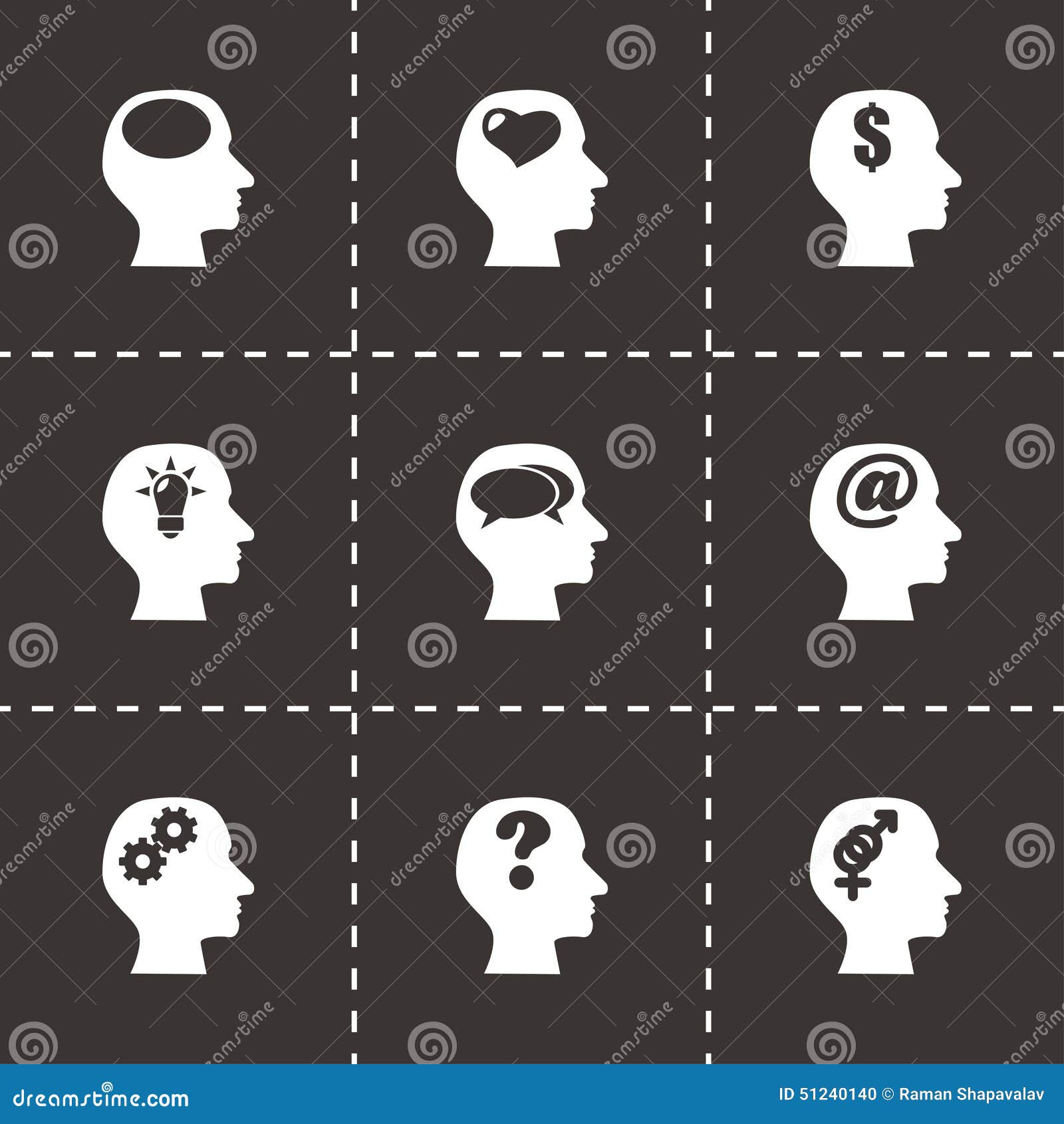 Vector thoughts icon set stock vector. Illustration of abstract - 51240140