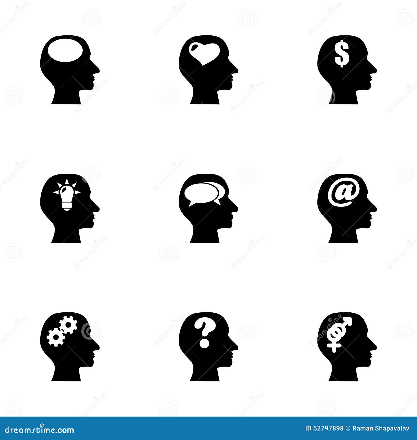 Vector thoughts icon set stock vector. Illustration of badge - 52797898