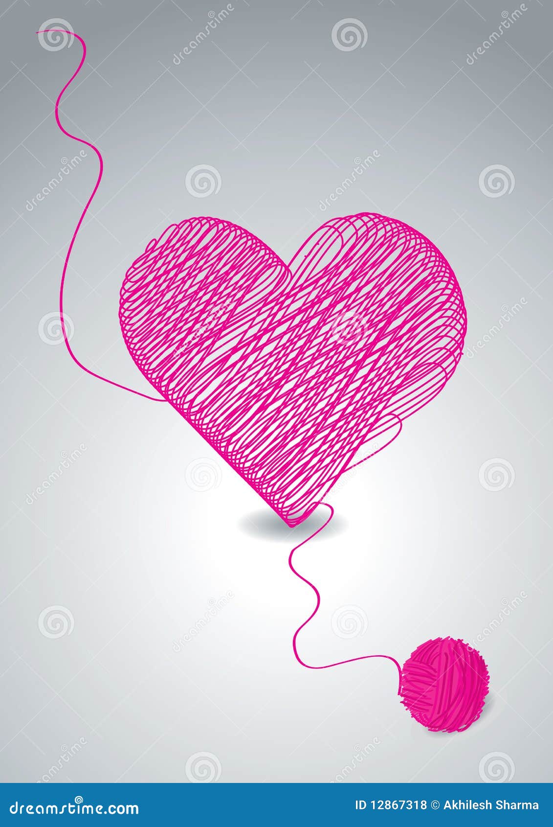 Vector Thread in Heart Shape Stock Vector - Illustration of scribble ...