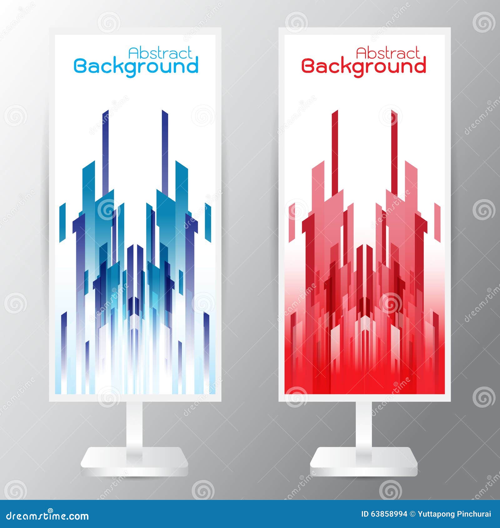 Vector of Three Banners Abstract Headers with Blue Red Recta Stock ...