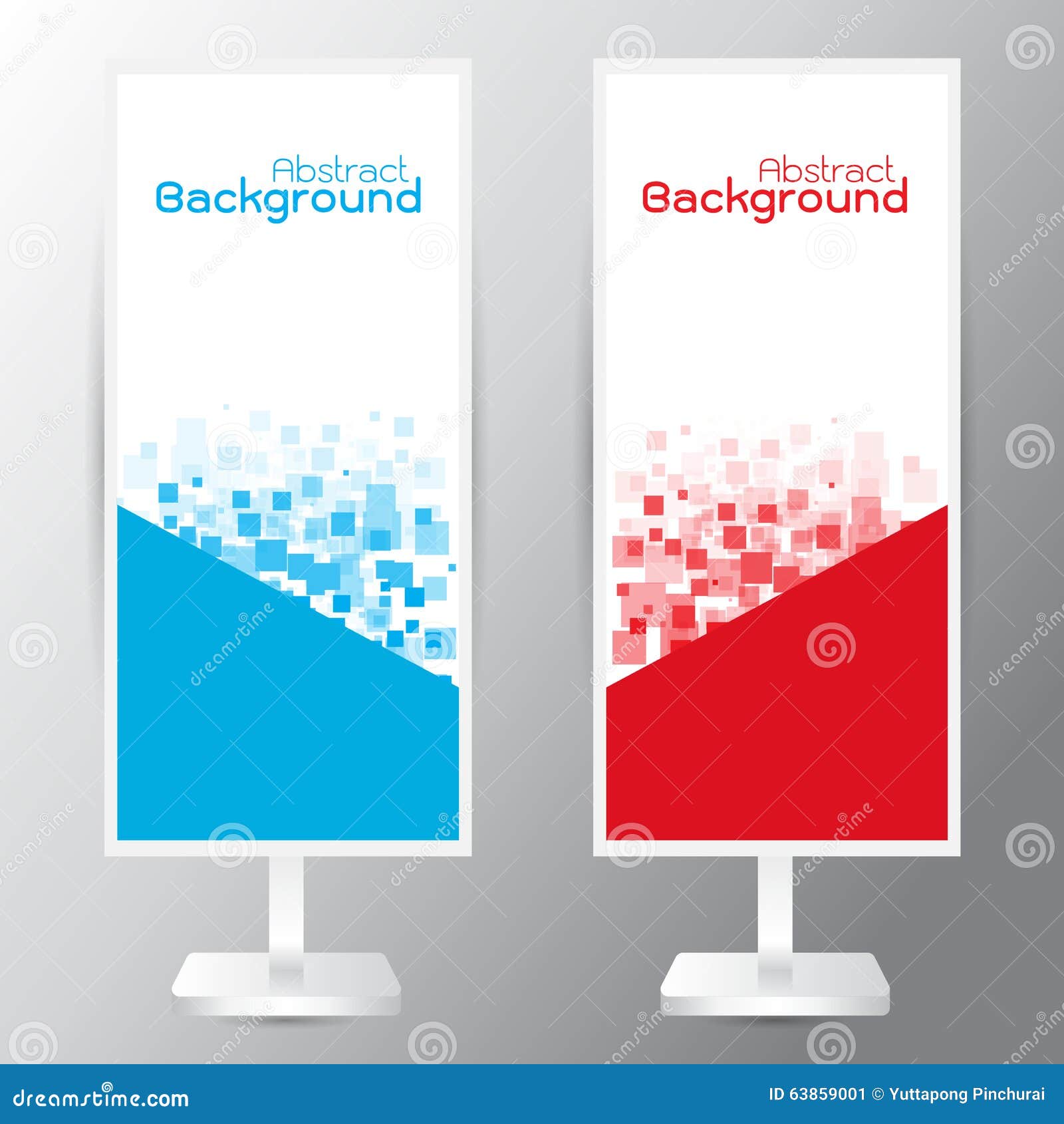 Vector of Three Banners Abstract Headers with Blue Red Recta Stock ...