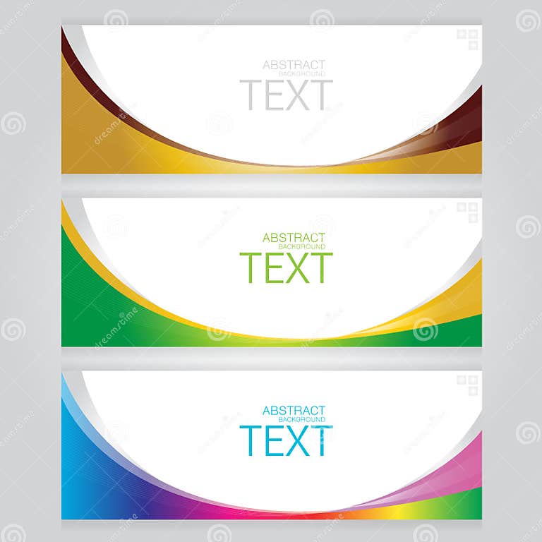 Vector of Three Banners Abstract Headers with Colorful Stock Vector ...