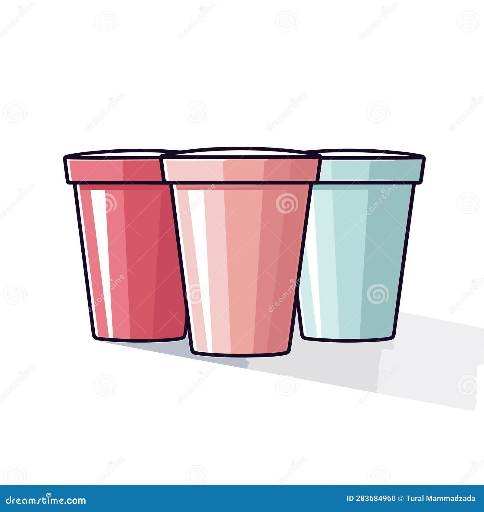 Vector of Three Colored Cups in a Simple and Minimalistic Design Stock ...