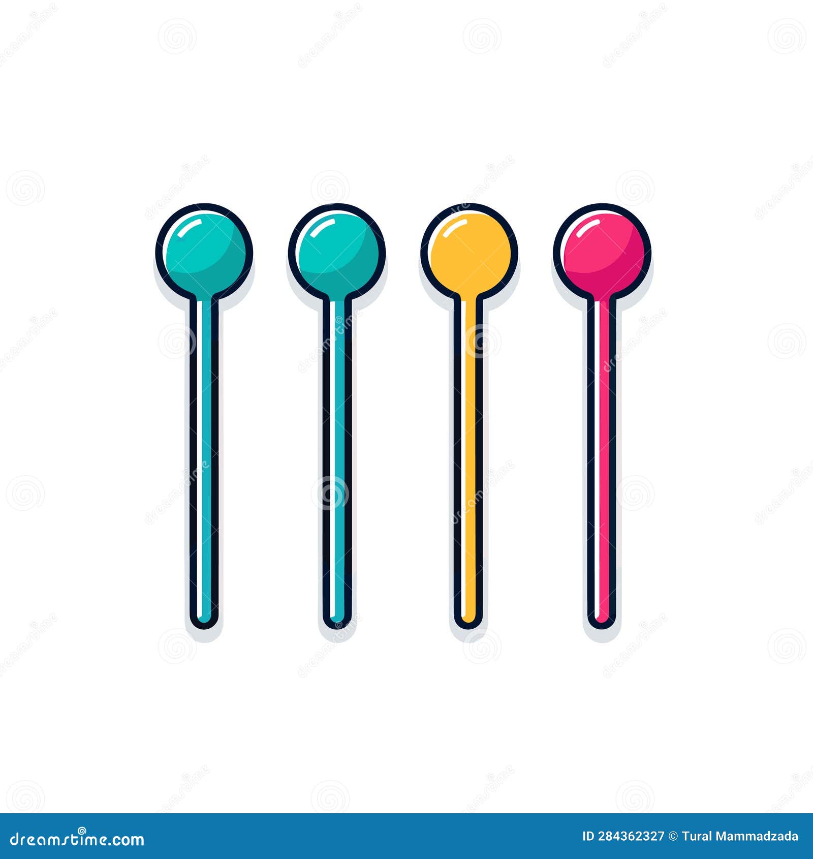 Vector of Three Colorful Spoons Lined Up in a Row Stock Vector ...