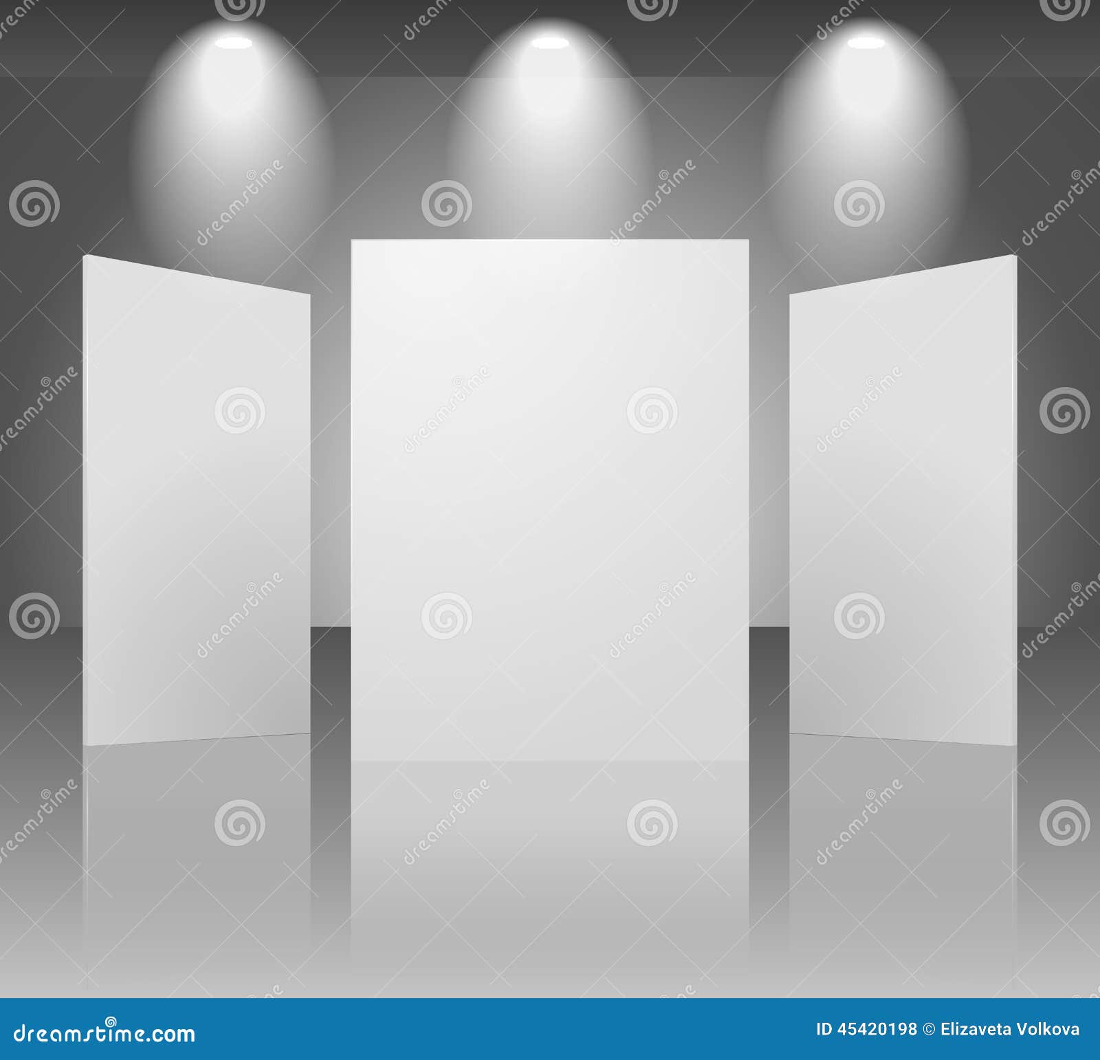 Gallery With Stand Barriers And Blank Frame Royalty-Free Stock Photo ...