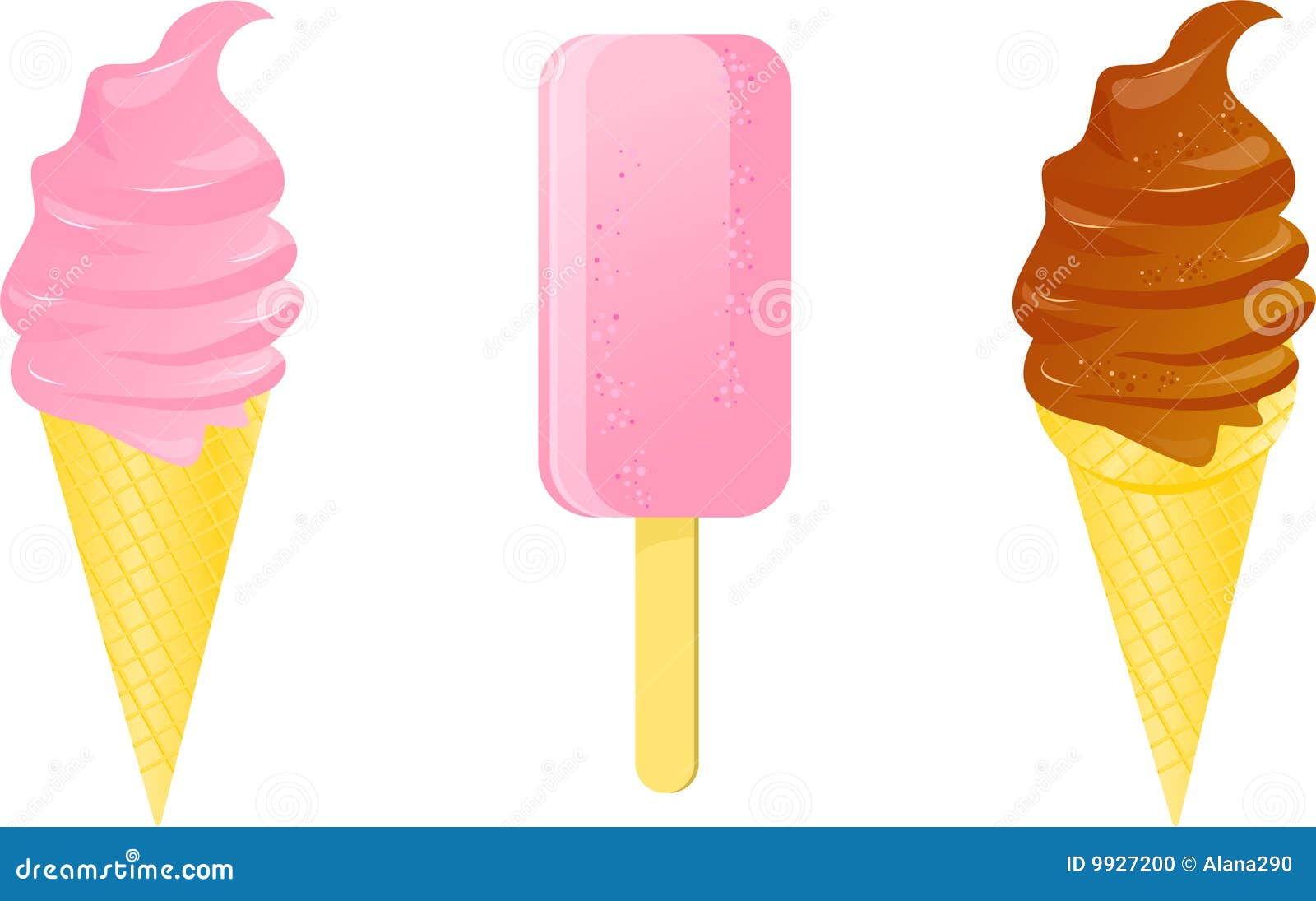 Vector three ice cream stock vector. Illustration of sweet - 9927200