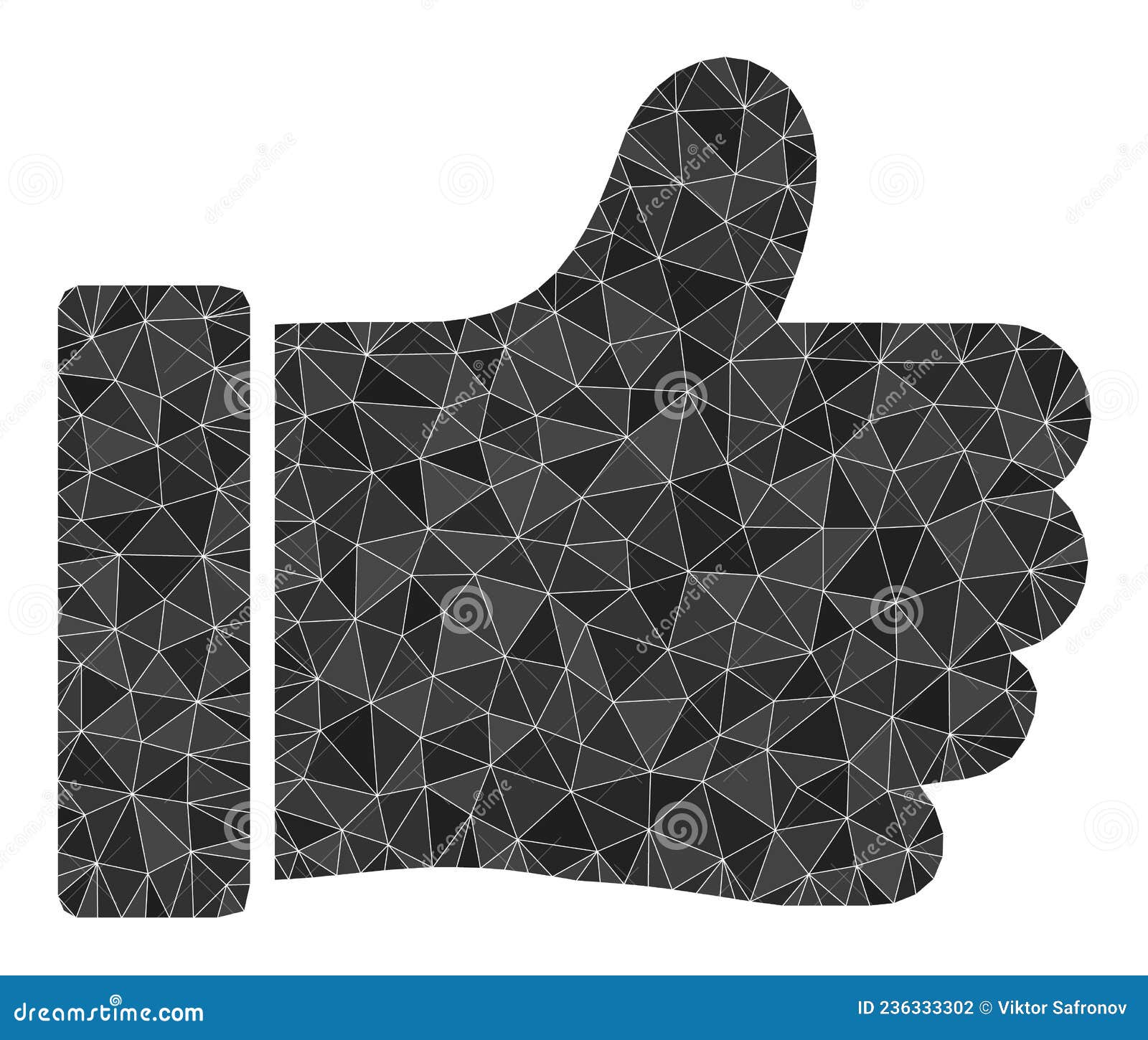 Vector Thumb Up Polygonal Icon Stock Vector - Illustration of apply ...