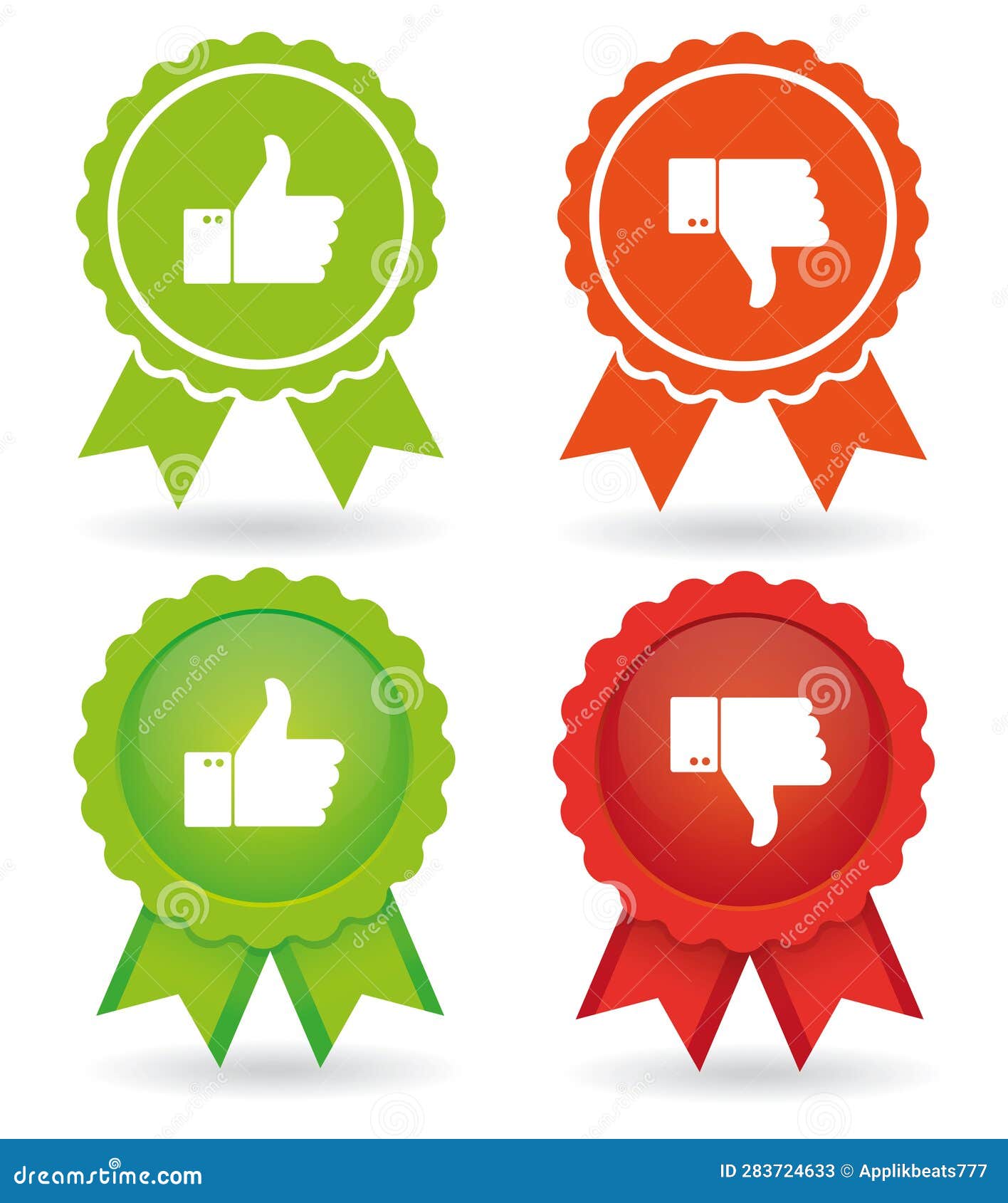 Vector thumb up stickers stock vector. Illustration of success - 283724633