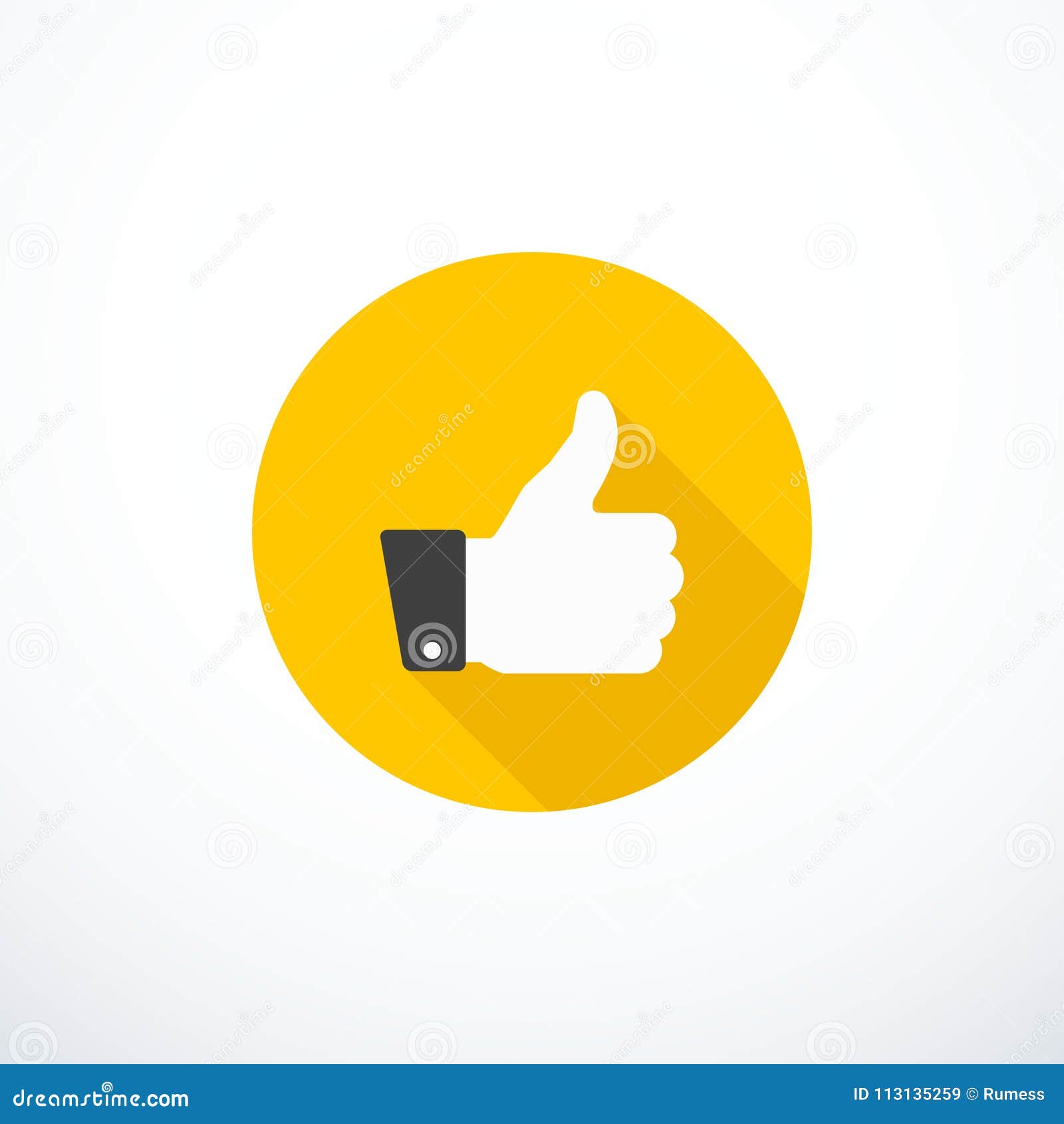 3d Vector Thumbs Up Round Blue Cartoon Bubble Emoticon For Social Media ...