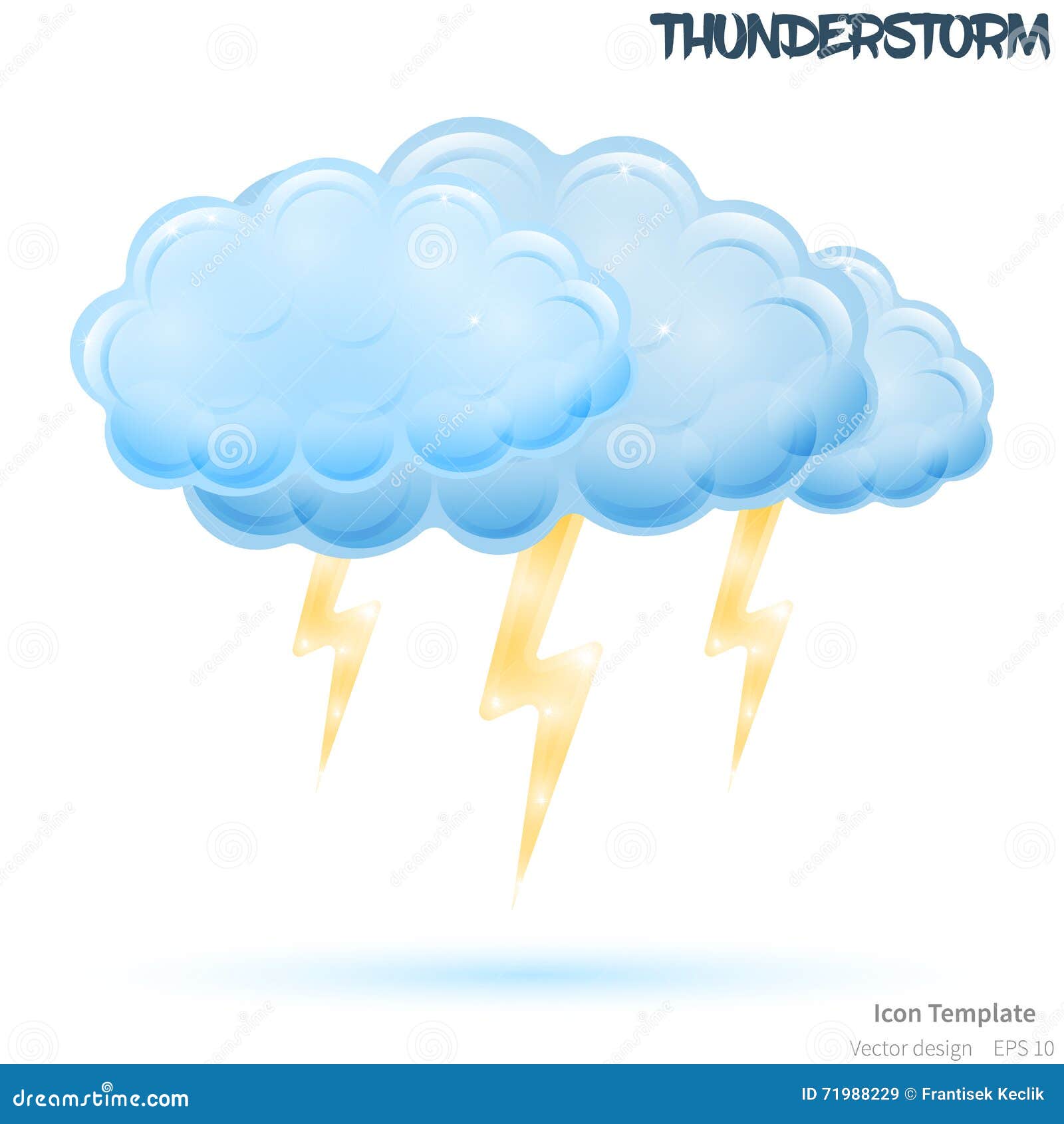 Vector Thunderstorm Icon Template Stock Vector - Illustration of cloud ...