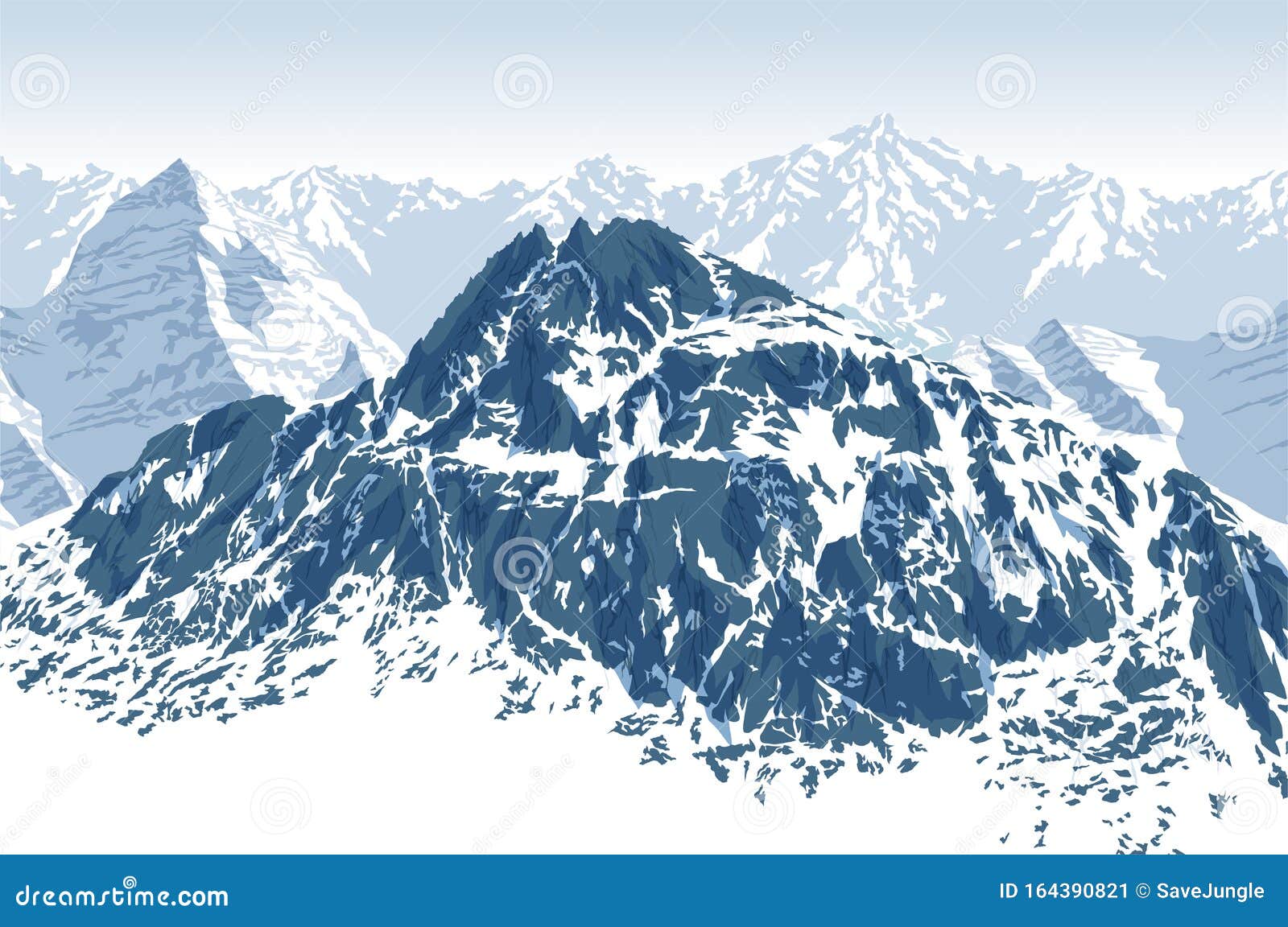 Vector Tibet Himalayan Mountain Stock Vector - Illustration of ...