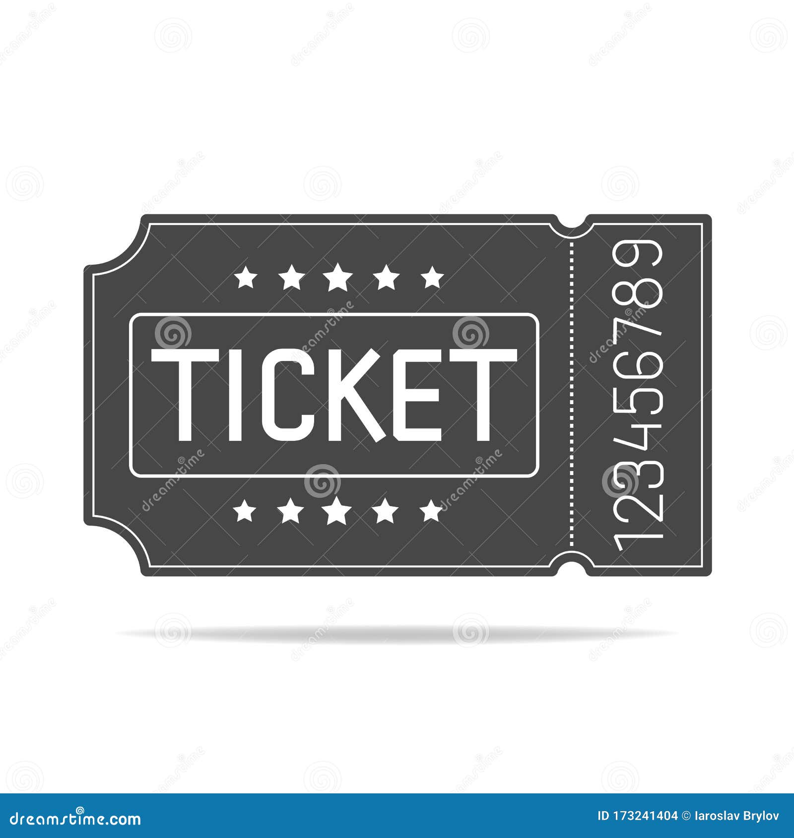 Vector of a Ticket Icon in a Flat Style. Retro Ticket Stub Stock Vector ...