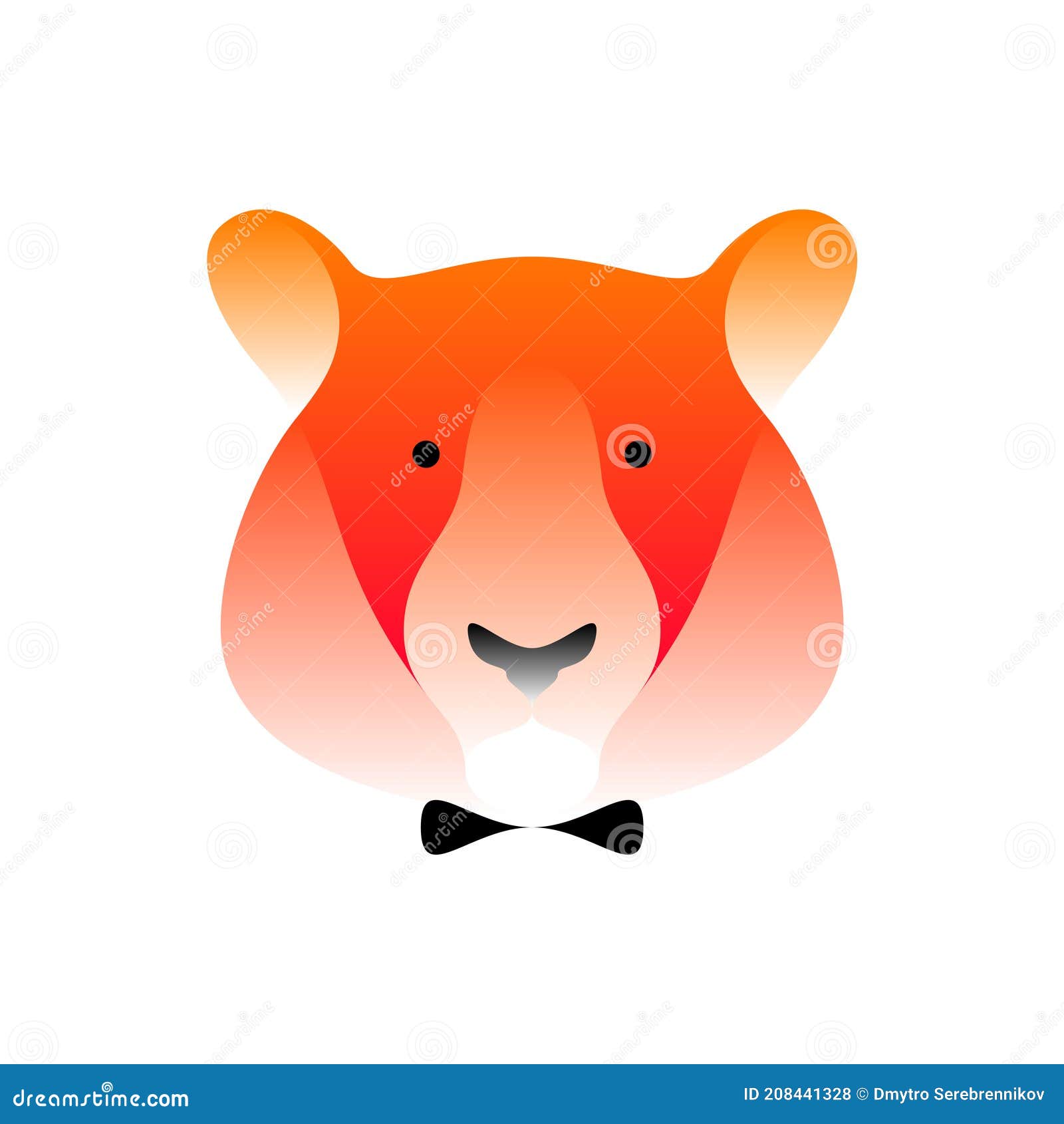 Vector Tiger in Gradient Style. Digital Art Stock Vector - Illustration ...