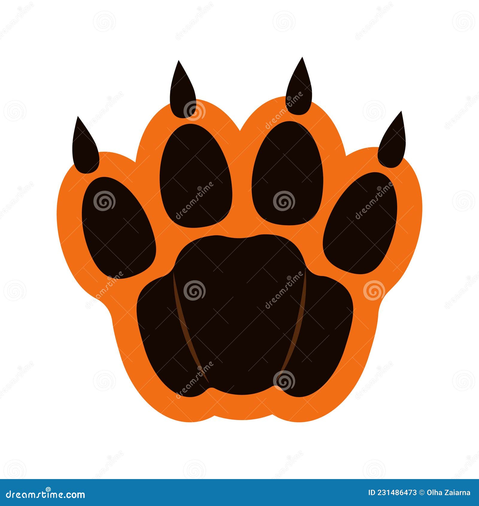 Vector Tiger Paw with Claws. Logo Template for Design Stock Vector ...