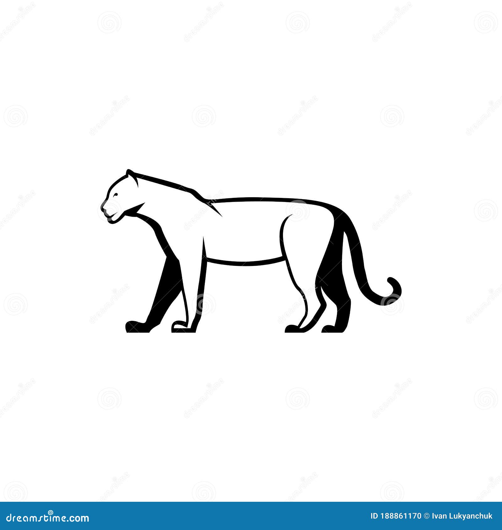 Vector Tiger Silhouette View Side for Retro Logos, Emblems, Badges ...