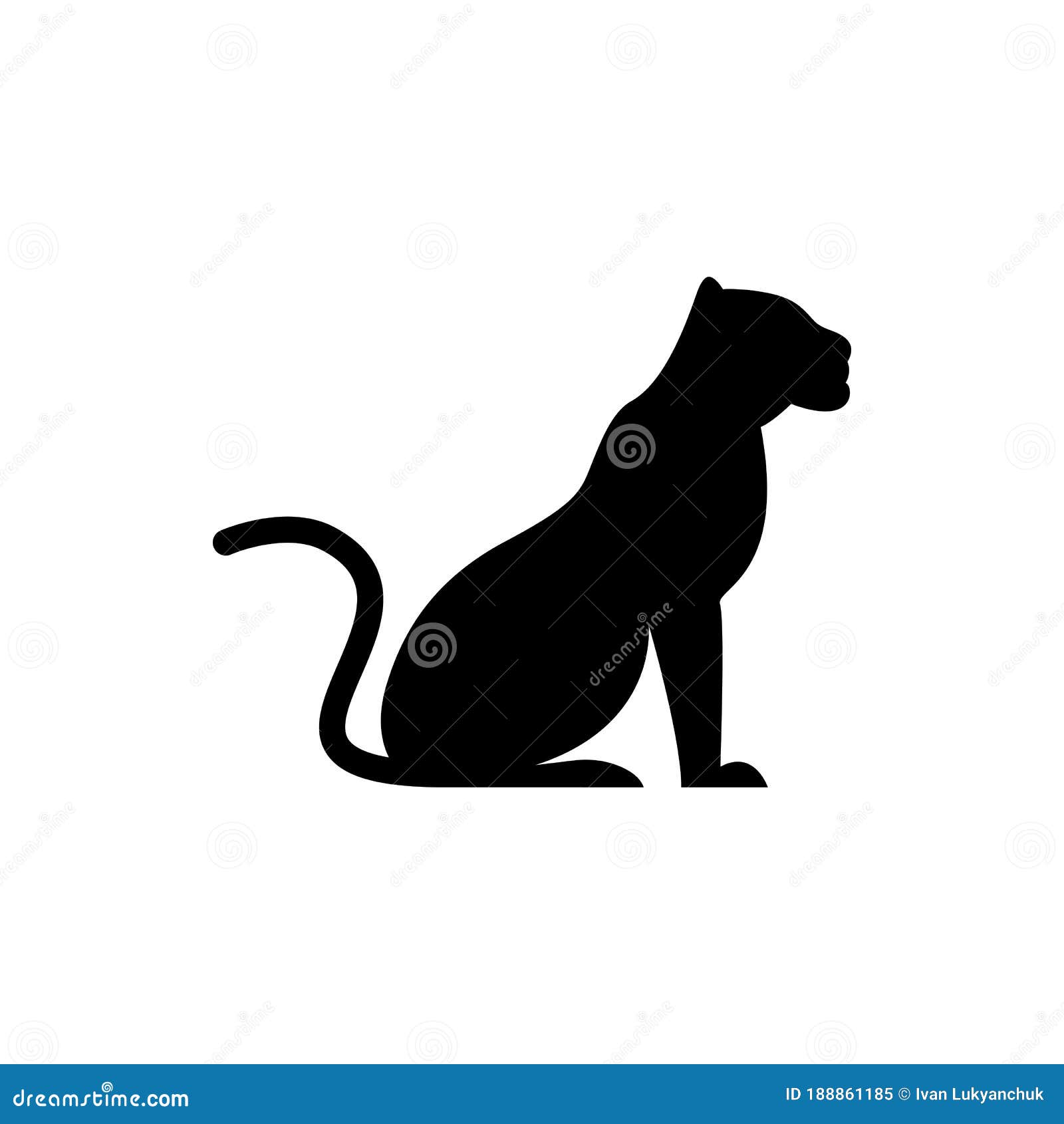 Vector Tiger Silhouette View Side For Retro Logos, Emblems, Badges ...