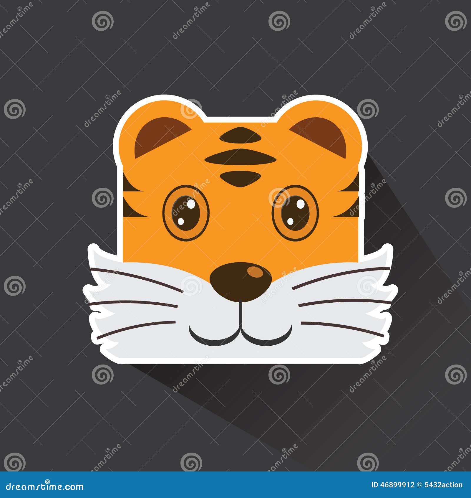 Vector of Tiger in Sticker Style Stock Vector - Illustration of black ...
