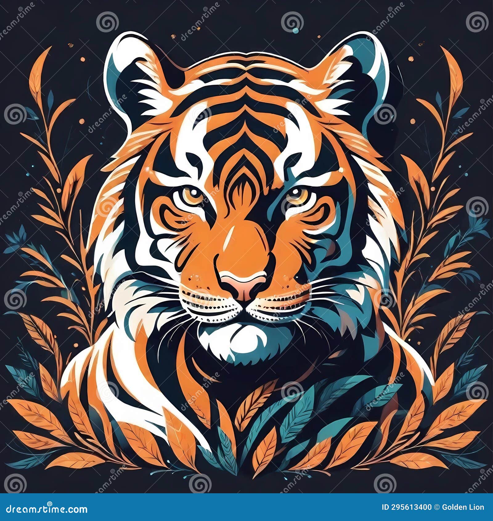 Vector Tiger. Vector Tiger Silhouette Background Stock Illustration ...