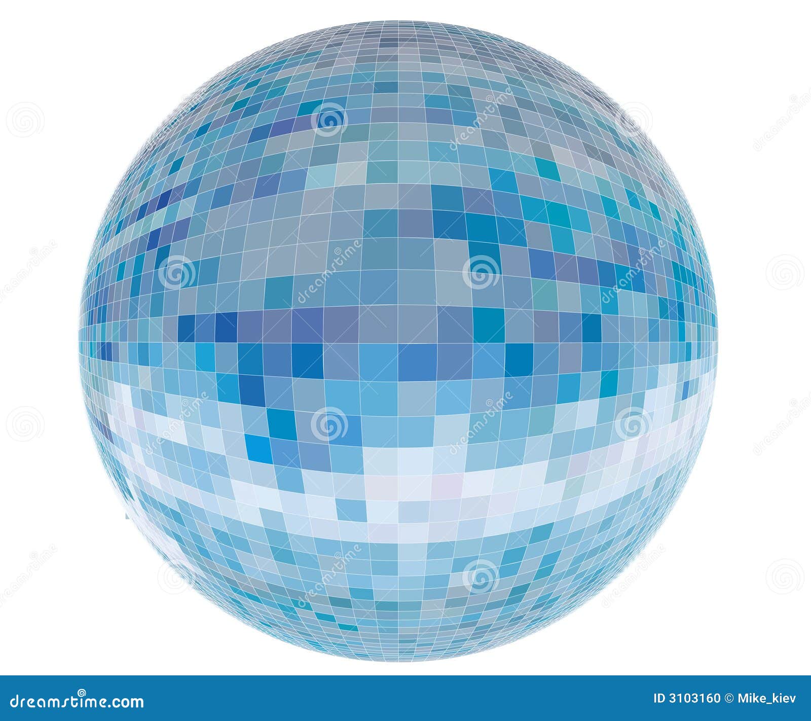 Vector tiled blue sphere stock vector. Illustration of pixel - 3103160