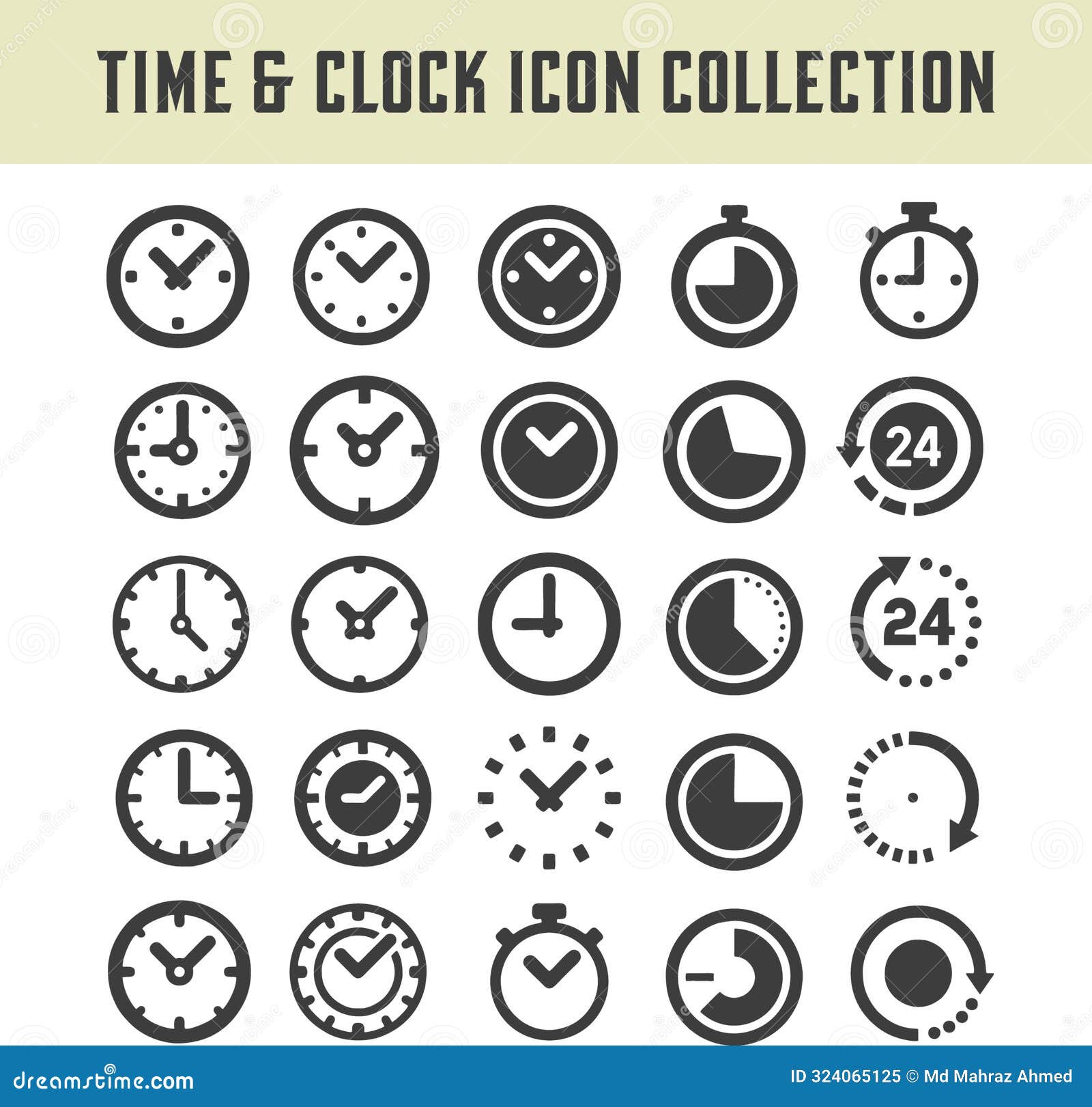 Vector Time and Clock Icon Set. Time and Clock Icon Set Stock ...