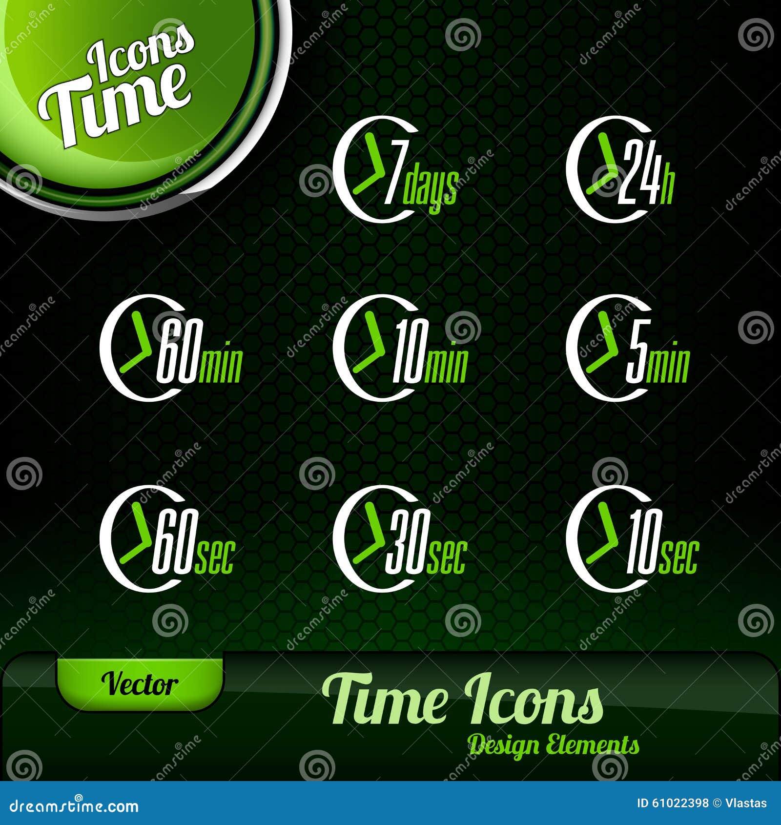 Vector Time Icons stock vector. Illustration of hours - 61022398