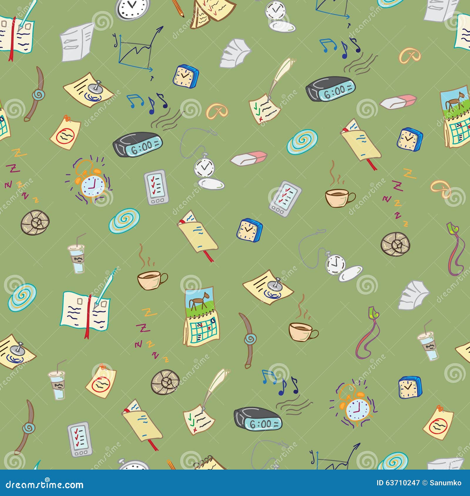 Vector time pattern stock vector. Illustration of management - 63710247