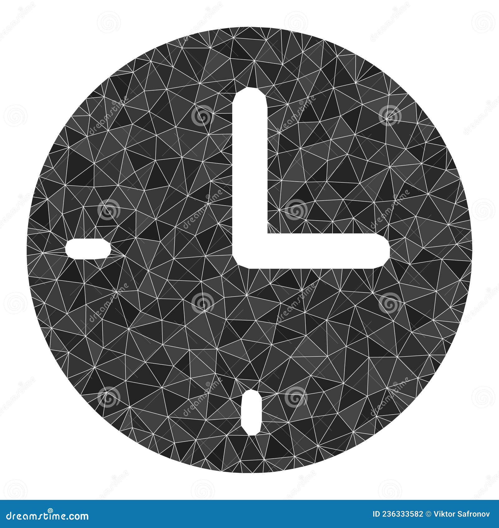 Vector Time Polygonal Icon stock vector. Illustration of flat - 236333582