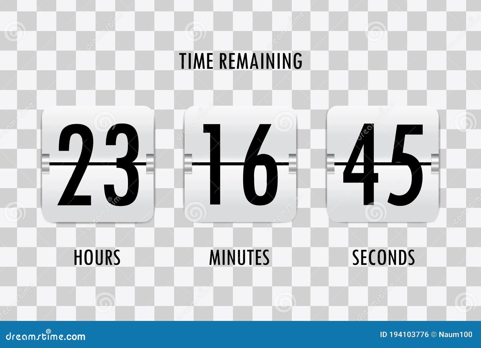 Vector Time Remaining Count Down Flip Board With Scoreboard Of Day