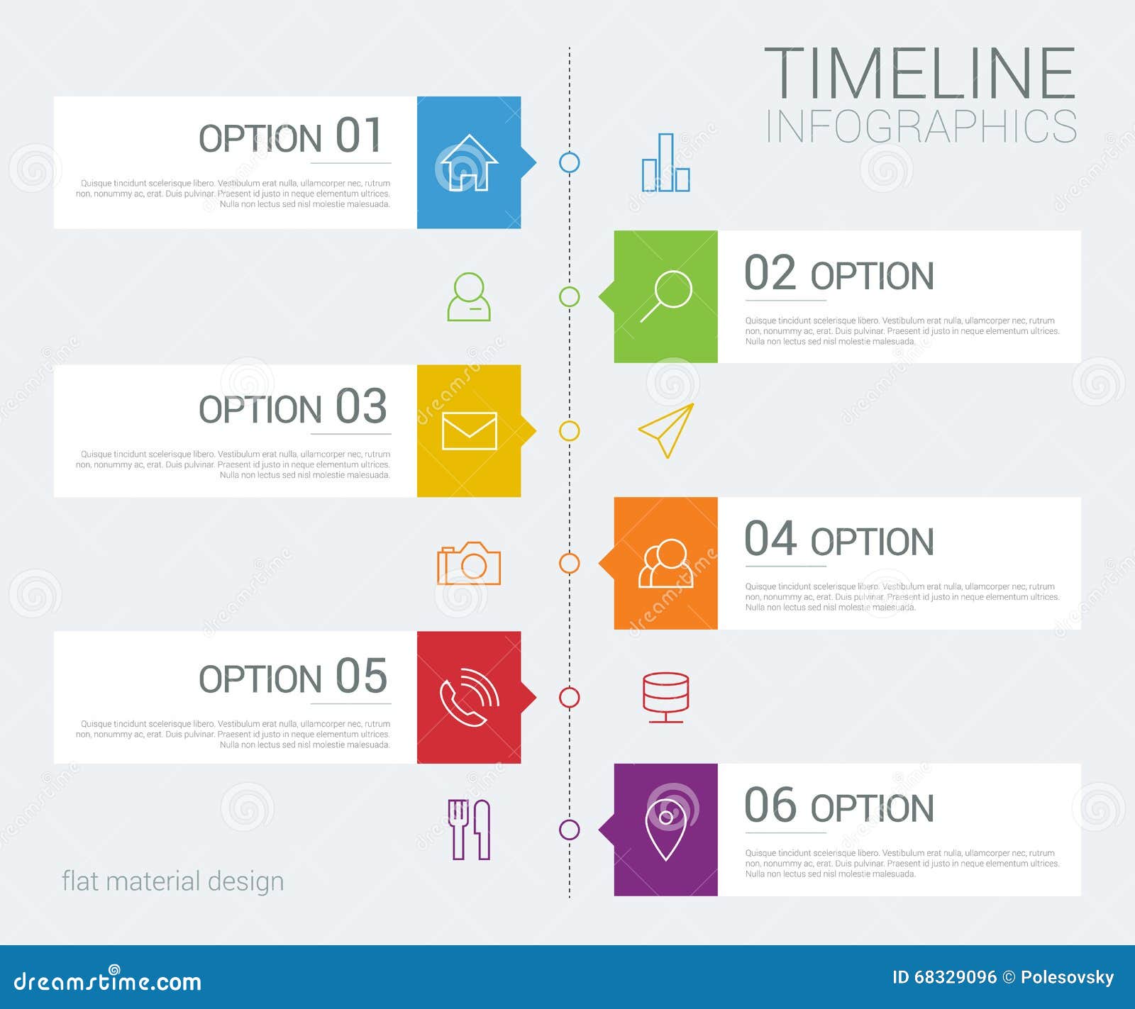Vector Timeline Info Graphic with Line Icons Stock Vector ...