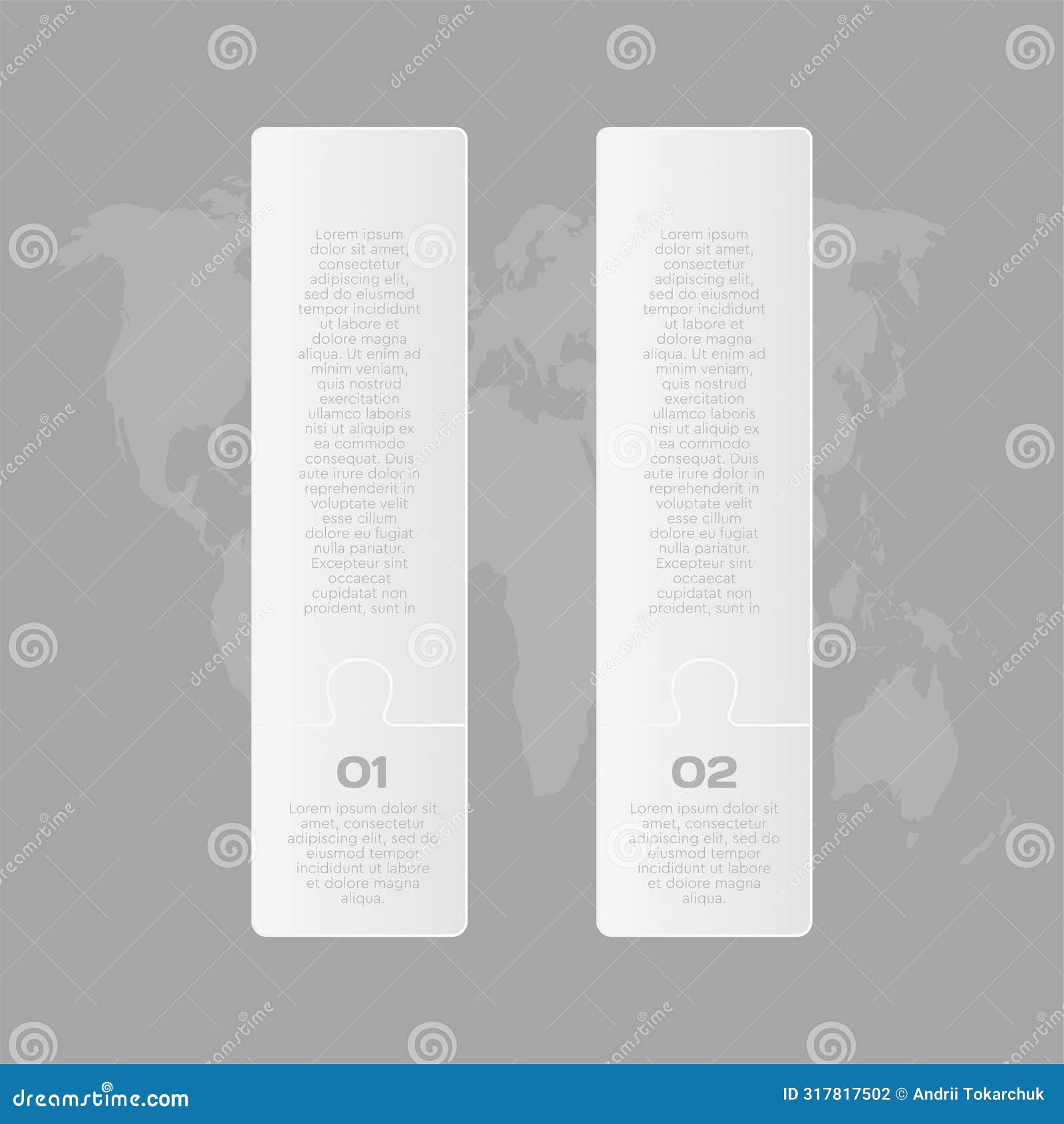 Vector Timeline Infographic Process, 2 White Steps Stock Illustration ...