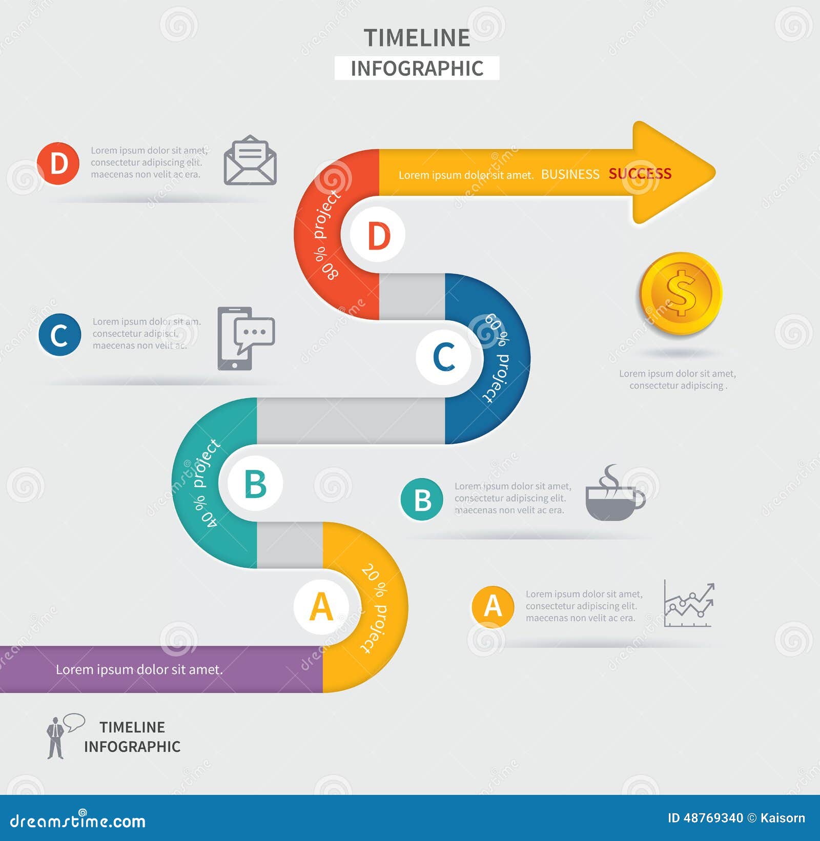 Vector Timeline Infographic Template Stock Vector - Illustration of ...