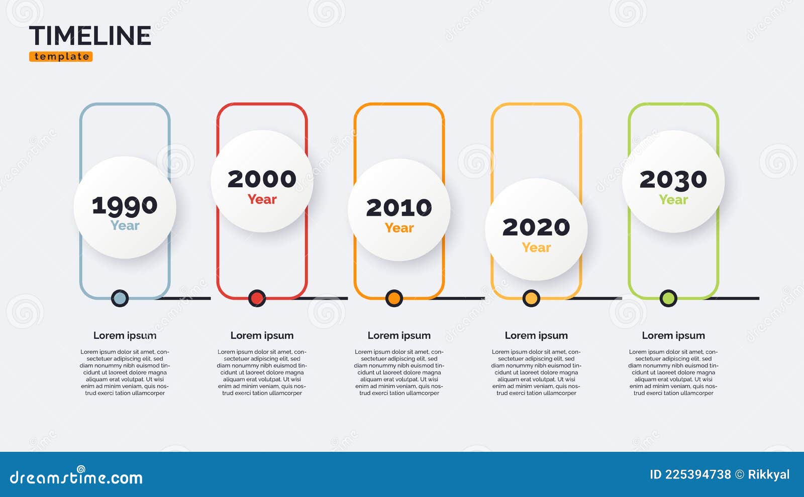 Vector Timeline Minimal Infographic Concept Template with Five Periods ...