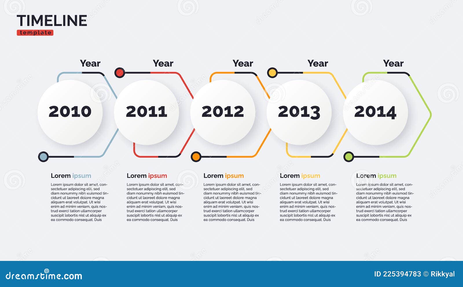 Vector Timeline Minimal Infographic Concept Template with Five Periods ...