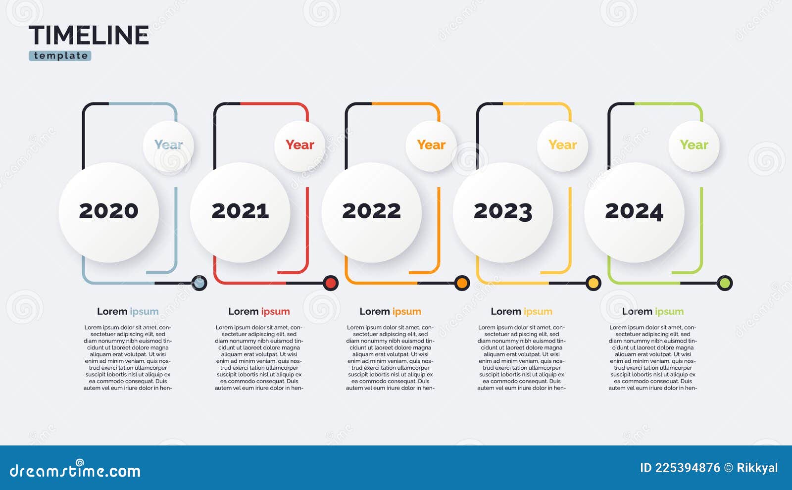 Vector Timeline Minimal Infographic Concept Template with Five Periods ...